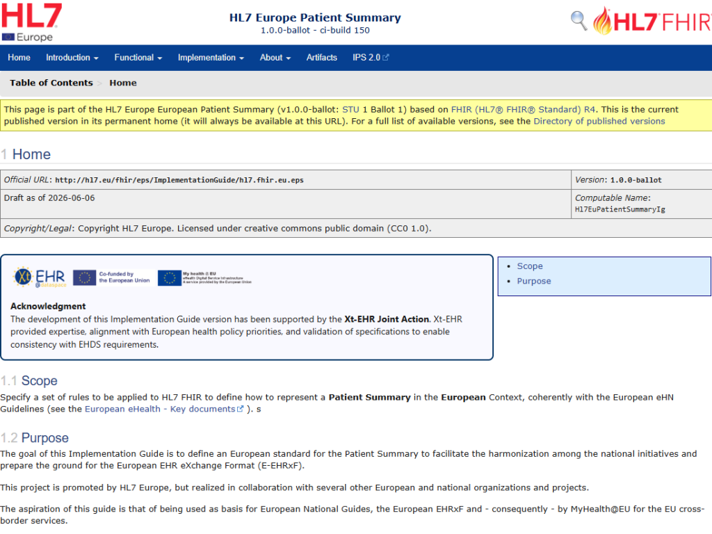 New ballot opened for the European Patient Summary FHIR Implementation ...